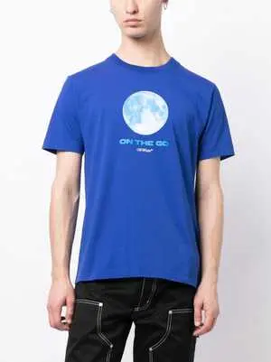 Off-White On The Go Moon Cotton T-shirt - Blue