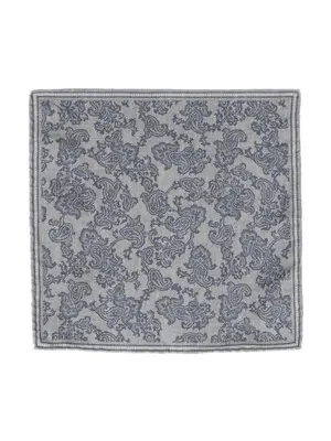 Brunello Cucinelli Paisley-print Silk Pocket Square Blue