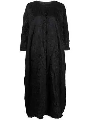 DANIELA GREGIS Crinkled Silk Midi Dress