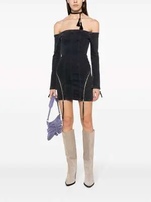 Blumarine Off-shoulder Denim Dress