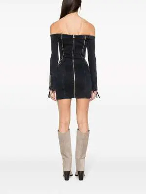 Blumarine Off-shoulder Denim Dress