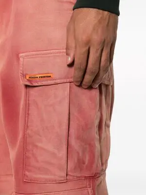 Heron Preston Distressed-effect Cargo Trousers - Red