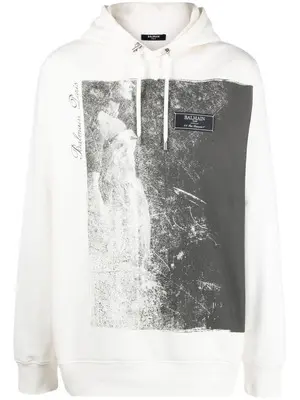 Balmain Jolie Madame Cotton Hoodie - White