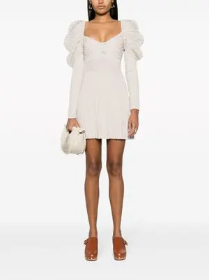 Cult Gaia Mutton-sleeve Ribbed Minidress