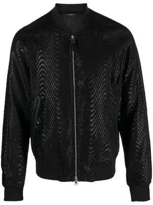 TOM FORD Wave Jacquard Bomber Jacket - Black