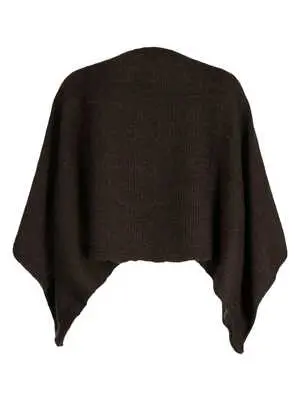 Voz Crew-neck Alpaca Wool Cape - Brown