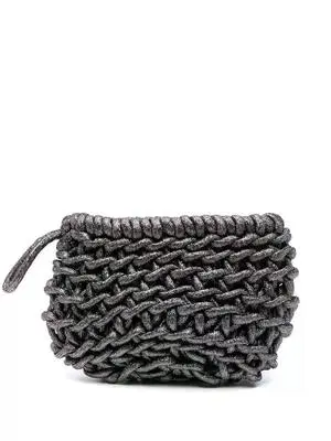 Alienina Interwoven Metallic Clutch