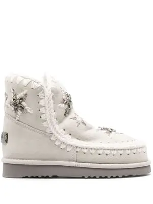 Mou Star-embroidered Moccasin Ankle Boots