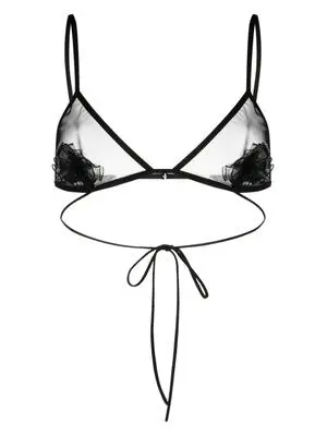 NENSI DOJAKA Flower-appliqué Triangle Bra