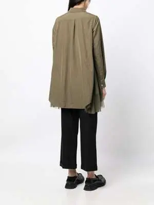 Comme Des Garçons Tulle-panel Asymmetric Shirt