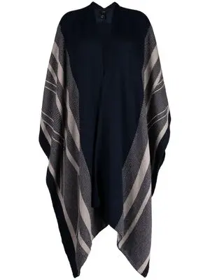 Voz Striped Alpaca Duster - Blue