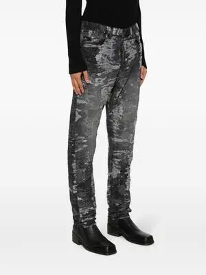 PURPLE BRAND Patterned-jacquard Straight-leg Jeans