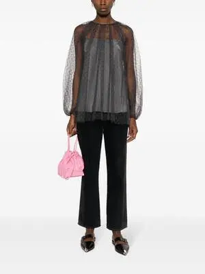 Red Valentino Polka-dot Tulle Blouse