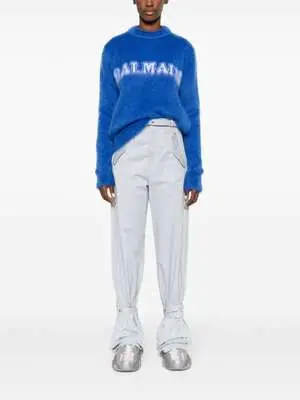 Balmain Logo-jacquard Jumper - Blue