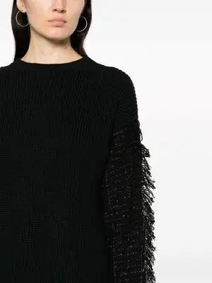 MSGM Frayed Detailing Ribbed-knit Jumper