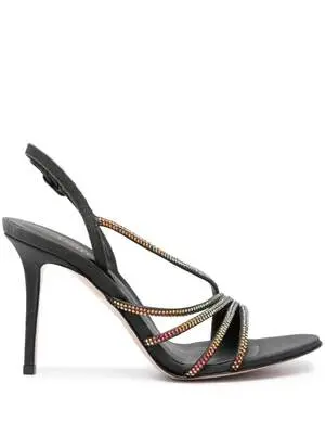 LE SILLA Scarlet 95mm Rhinestone-embellished Sandals - Black