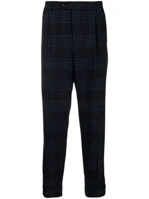 Brunello Cucinelli Prince Of Wales Pleated Trousers - Blue