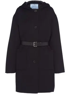 Prada Single-breasted Wool Coat - Black