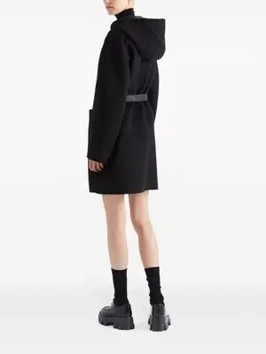 Prada Single-breasted Wool Coat - Black