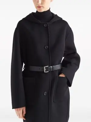 Prada Single-breasted Wool Coat - Black