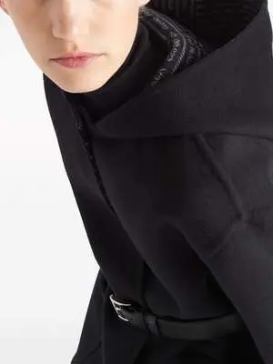 Prada Single-breasted Wool Coat - Black