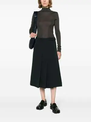 LEMAIRE Pleated Wool Wrap Skirt