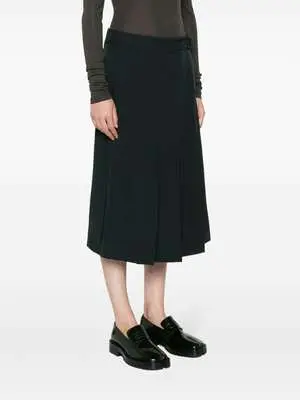 LEMAIRE Pleated Wool Wrap Skirt