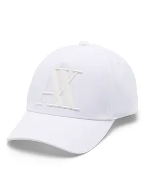 Armani Exchange Armani Exchange Monogram Plaque Baseball Cap White