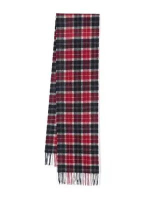 Barbour Tartan-check Wool Scarf Blue
