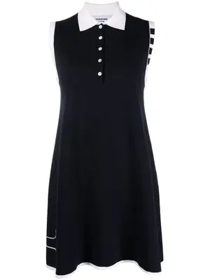 Thom Browne 4-bar Stripe Dog Print Polo Dress