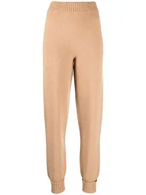 TWINSET Ribbed Knit Track Pants - Neutrals
