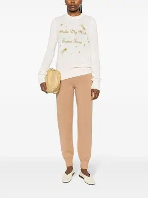 TWINSET Ribbed Knit Track Pants - Neutrals