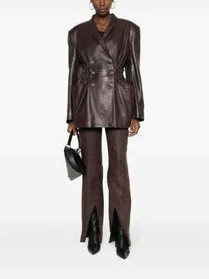 THE MANNEI Newport Flared Trousers - Brown
