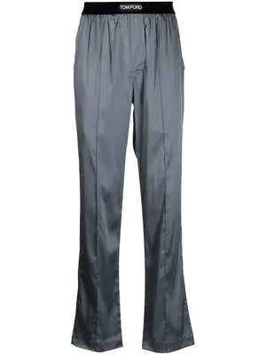 TOM FORD Satin-finish Trousers - Grey
