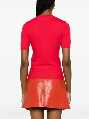 PATOU Intarsia Knit Logo Top - Red