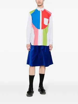 Comme Des Garçons Colour-block Striped Cotton Shirt