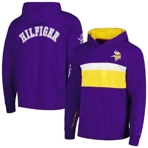 Tommy Hilfiger Minnesota Vikings Morgan Long Sleeve Hoodie T-shirt - Purple