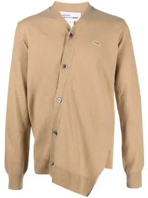 Comme Des Garçons X Lacoste Asymmetric Wool Cardigan - Brown