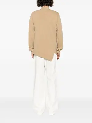 Comme Des Garçons X Lacoste Asymmetric Wool Cardigan - Brown