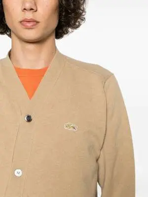 Comme Des Garçons X Lacoste Asymmetric Wool Cardigan - Brown