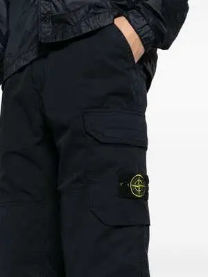 Stone Island Compass-patch Cargo Trousers - Blue