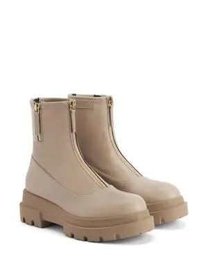 GIUSEPPE ZANOTTI Avice 40mm Zipped Ankle Boots - Neutrals
