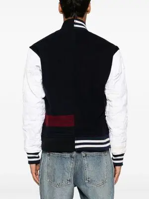 GREG LAUREN Slogan-embroidered Bomber Jacket - Blue