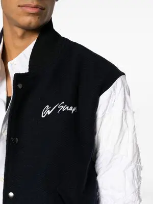 GREG LAUREN Slogan-embroidered Bomber Jacket - Blue