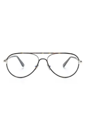 TOM FORD Pilot-frame Glasses - Brown
