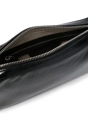 COURREGES One Racer Leather Shoulder Bag - Black