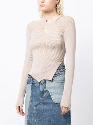 FENG CHEN WANG Ribbed-knit Jumper - Pink