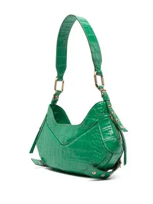 BIASIA Y2k Crocodile-embossed Leather Shoulder Bag - Green