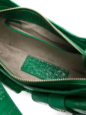 BIASIA Y2k Crocodile-embossed Leather Shoulder Bag - Green