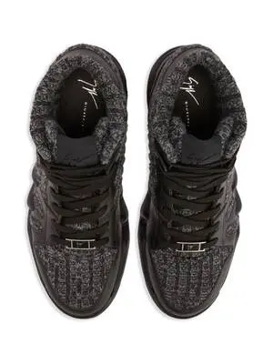 GIUSEPPE ZANOTTI Talon Knitted-panels Sneakers